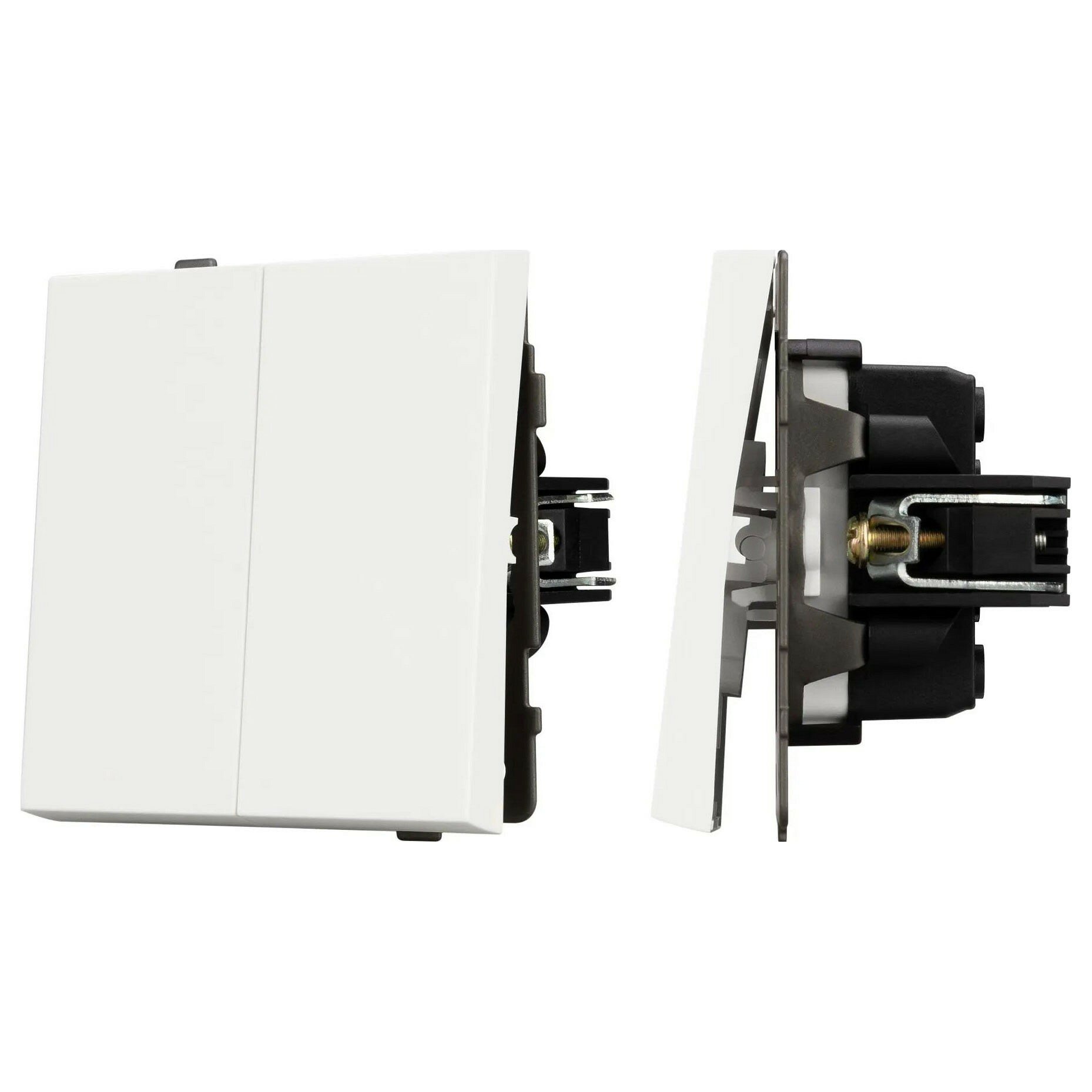 Выключатель проходной двухклавишный без рамки Arlight SWT 054556