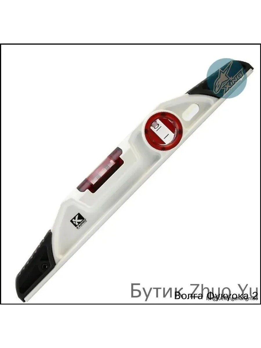 Уровень строительный 930 Ударный 40 см, 2 глазка, 600 г, белый