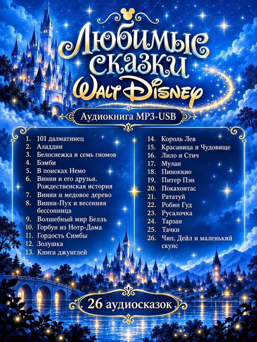 Любимые сказки Walt Disney (Аудиокнига MP3-USB)