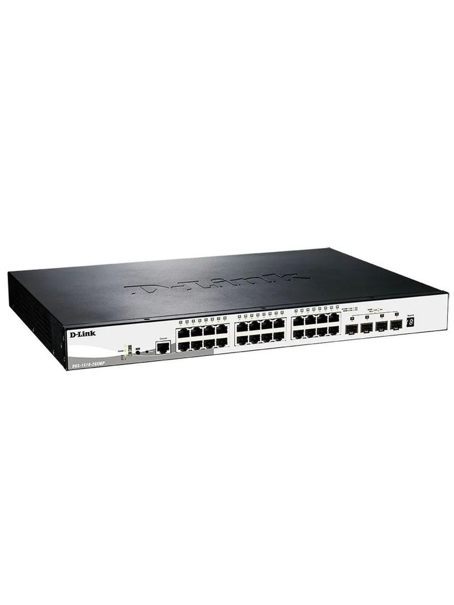 Коммутатор D-Link DGS-1510-28XMP/A1A 24G 24PoE+ 370W настраиваемый