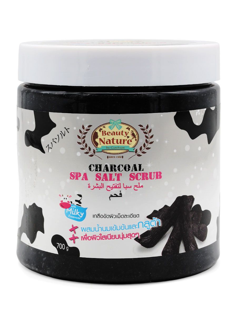 Beauty Nature Скраб для тела солевой Бамбуковый уголь Nature Charcoal Spa Salt Scrub, 700 г