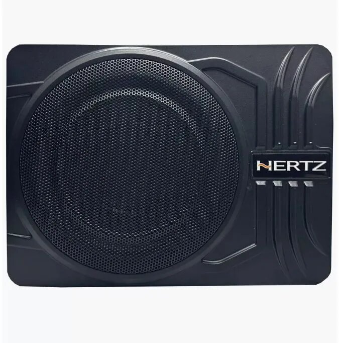 Сабвуфер автомобильный активный HERTZ HZ 2000W MAX с большим динамиком XZ 10" (дюймов) плоский со встроенным усилителем напольный под сидение автомобиля