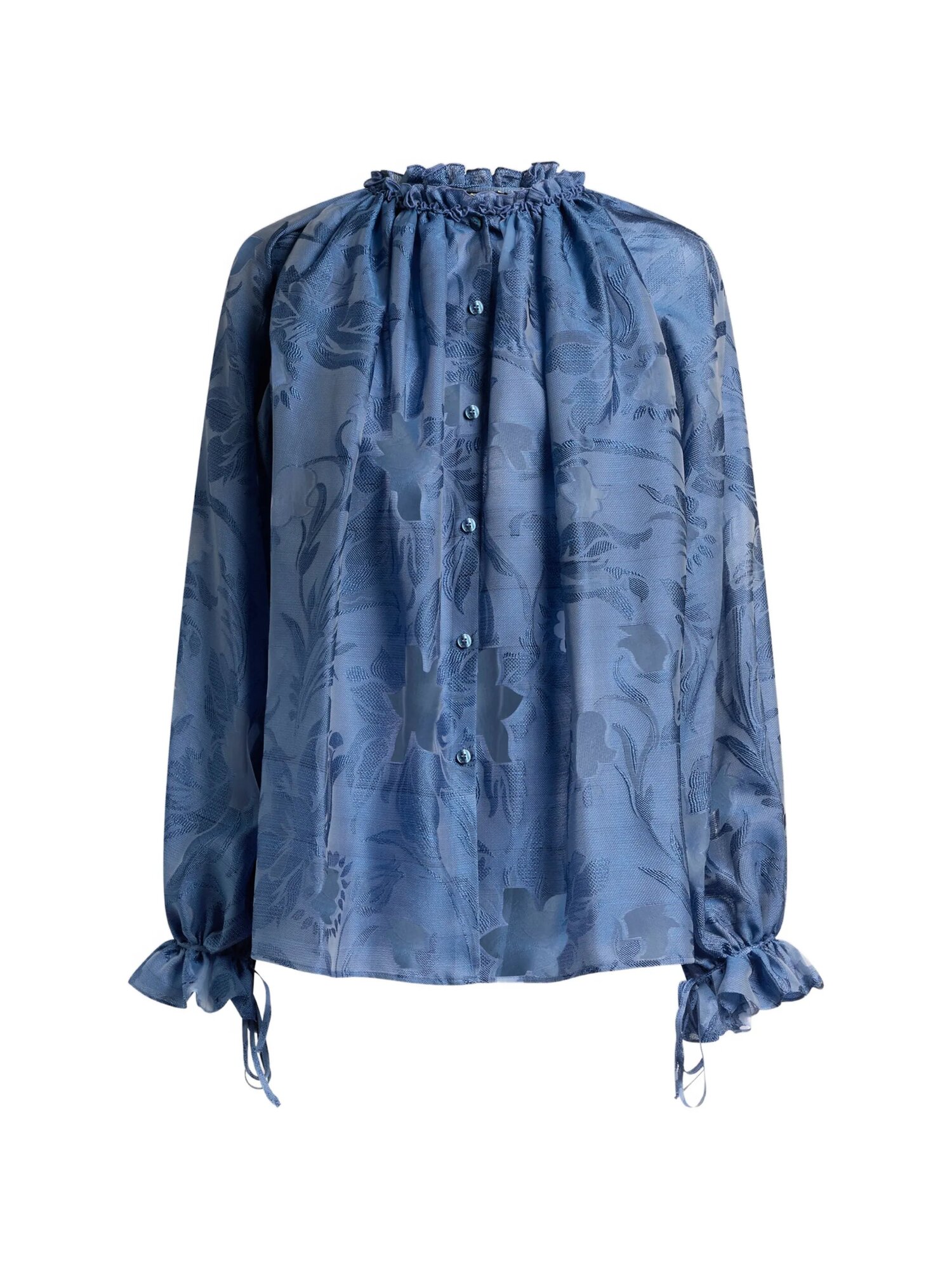 Рубашка Silk jacquard shirt with fil coupé floral motif
