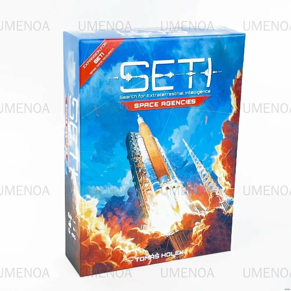 Настольная игра SETI: Space Agencies (2025). Английская версия Расширенное дополнение: Делюкс-издание в большой коробке. Для игры требуется базовая версия.