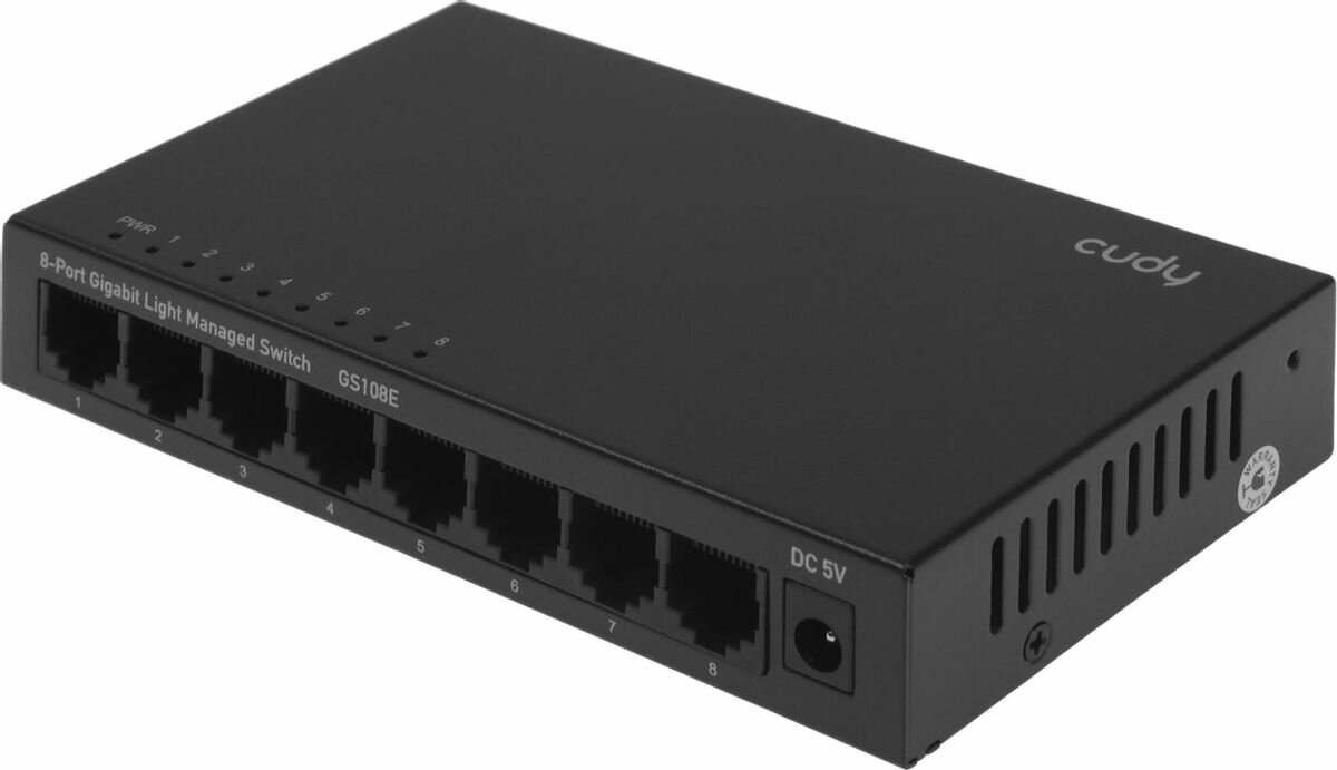 Коммутатор Cudy GS108E черный, (L2+) 8x1Гбит/с настраиваемый