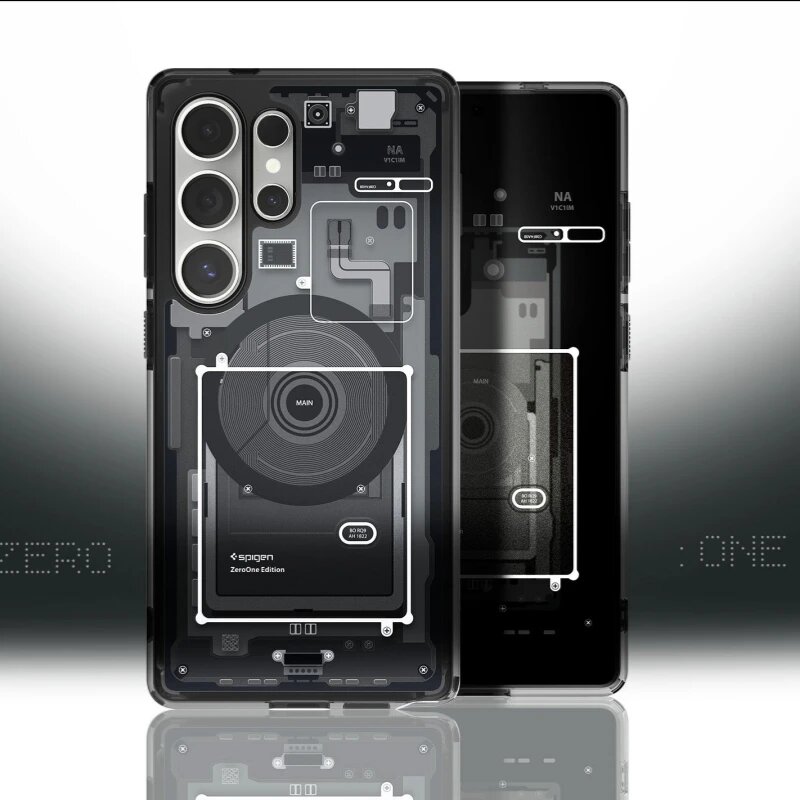 Магнитный чехол Spigen Ultra Hybrid Magfit Zero One Designs для Галактика С26 Ультра, Черный, Black