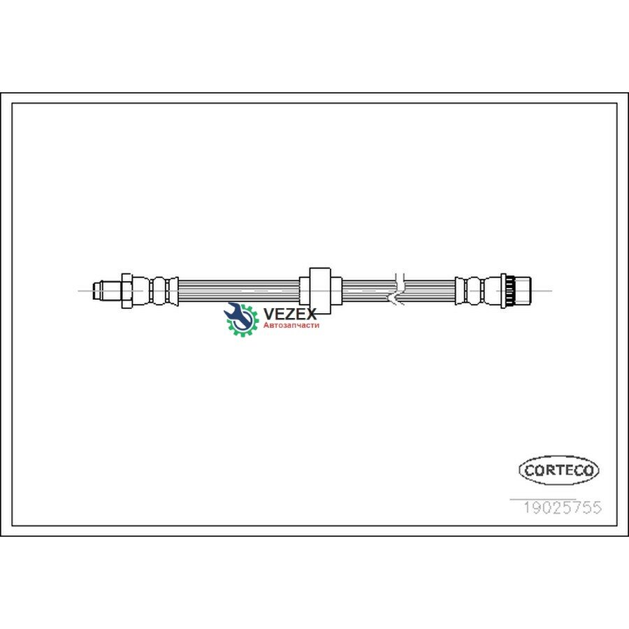 CORTECO 19025755 Тормозной шланг передний (385mm)