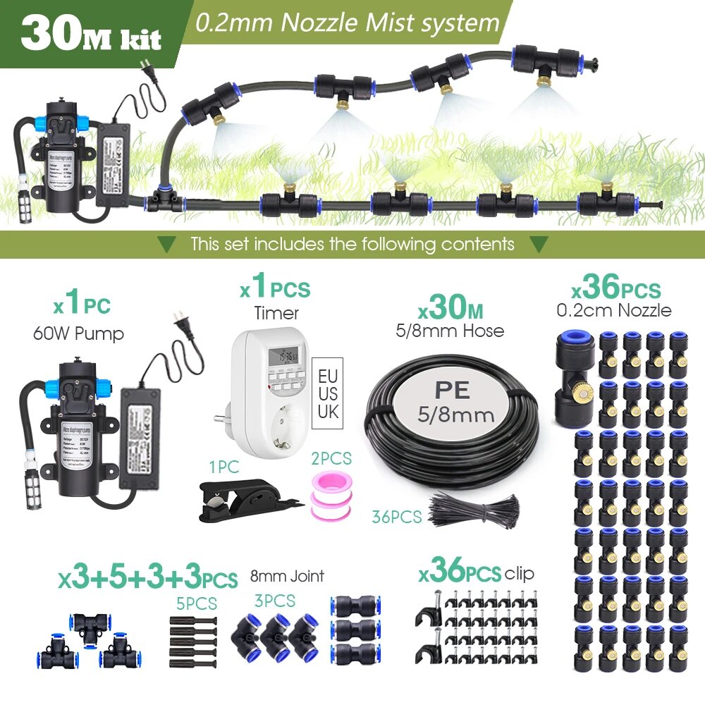 Автоматическая система полива и охлаждения 60 Вт Ax30M Kit-Pum Timer
