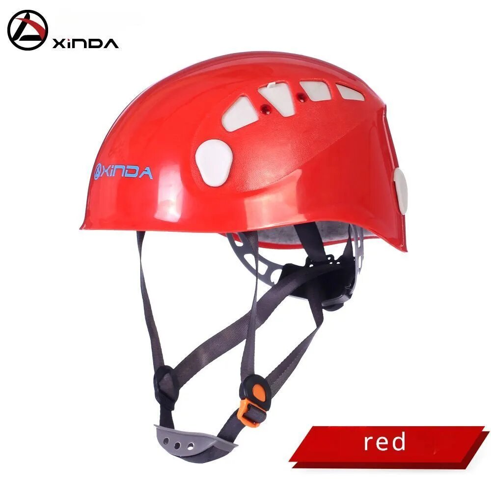 Каска альпинистская Xinda XD-8614 красная для скалолазания, размер регулируемый