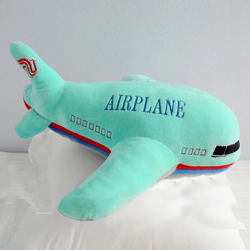 Мягкая плюшевая игрушка кошка, ракета, самолет cxf green airplane 40cm