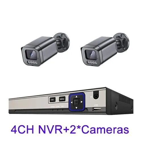 Gadinan Outdoors Водонепроницаемая камера IP POE 4K 8MP с распознаванием лиц, система безопасности с записью звука, набор видеокамер CCTV с ИК-освещением XMEye