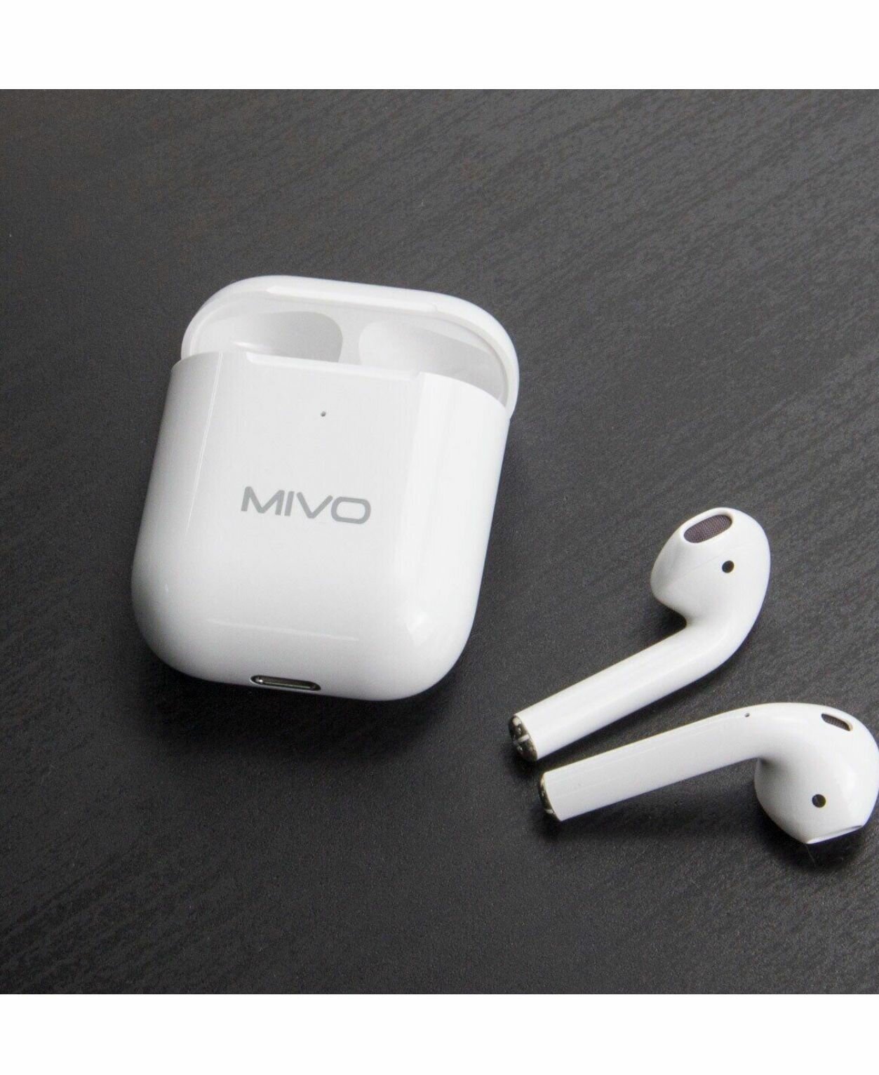 MIVO Наушники беспроводные с микрофоном, Bluetooth, бронза, белый