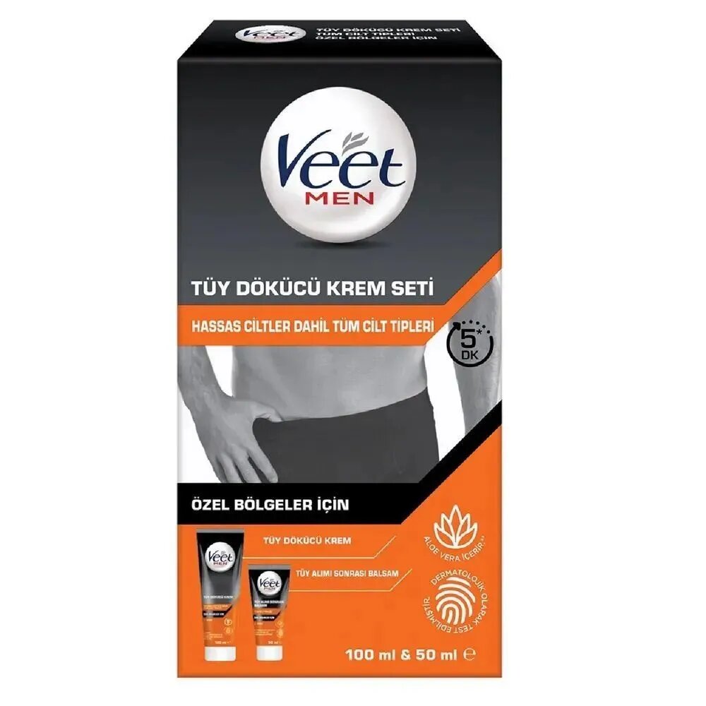 Набор кремов для депиляции для особых зон Veet Men 100мл + Бальзам после депиляции 50мл