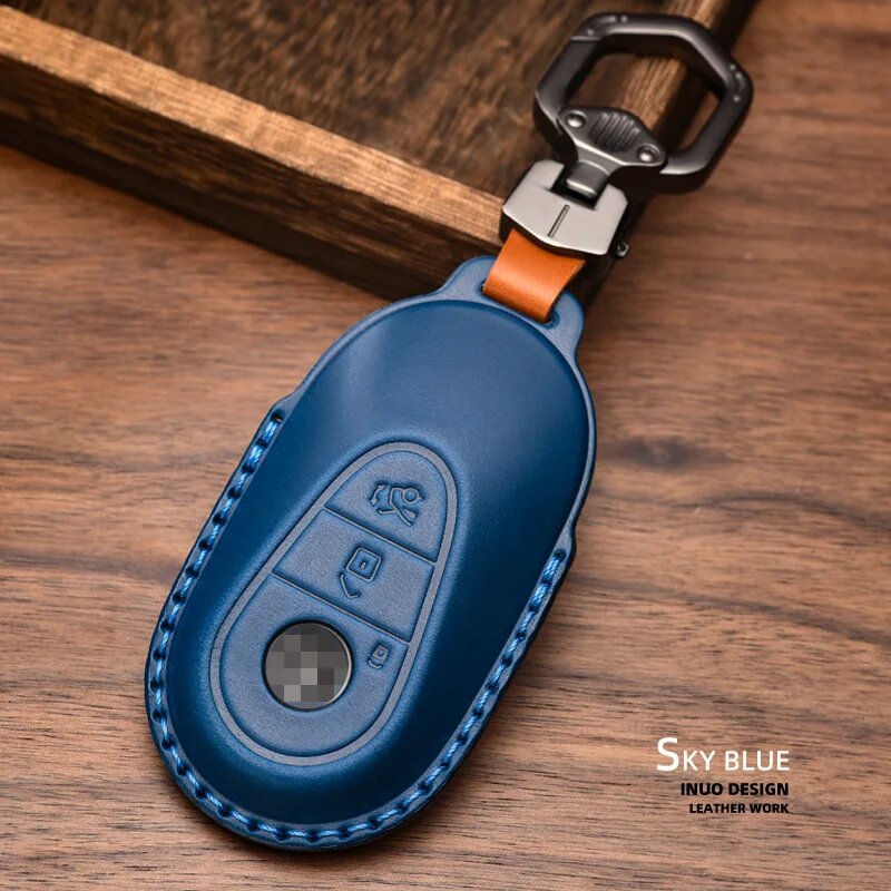 Кожаный брелок для ключей Mercedes-Benz, C-Blue