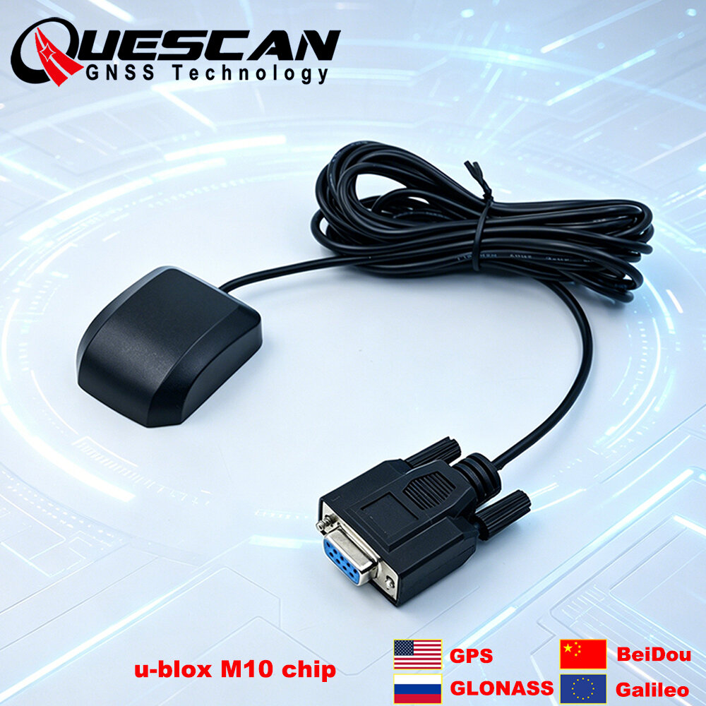 QUESCAN QU10RS ublox10 3,3-5 В RS232 DB9 GPS ГЛОНАСС Galileo BeiDou антенна NMEA 0183 GPS ГЛОНАСС GNSS приемник 1-25Hz,38400bps