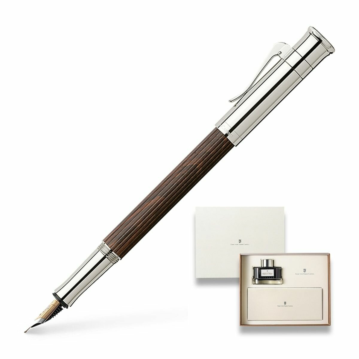 Graf von Faber - Castell Немецкая классическая ручка 18 кг. Золотое перо Высококачественная чернильная коробка