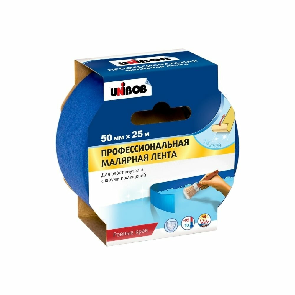 Малярная лента UNIBOB профи 50 мм х 25 м 134850