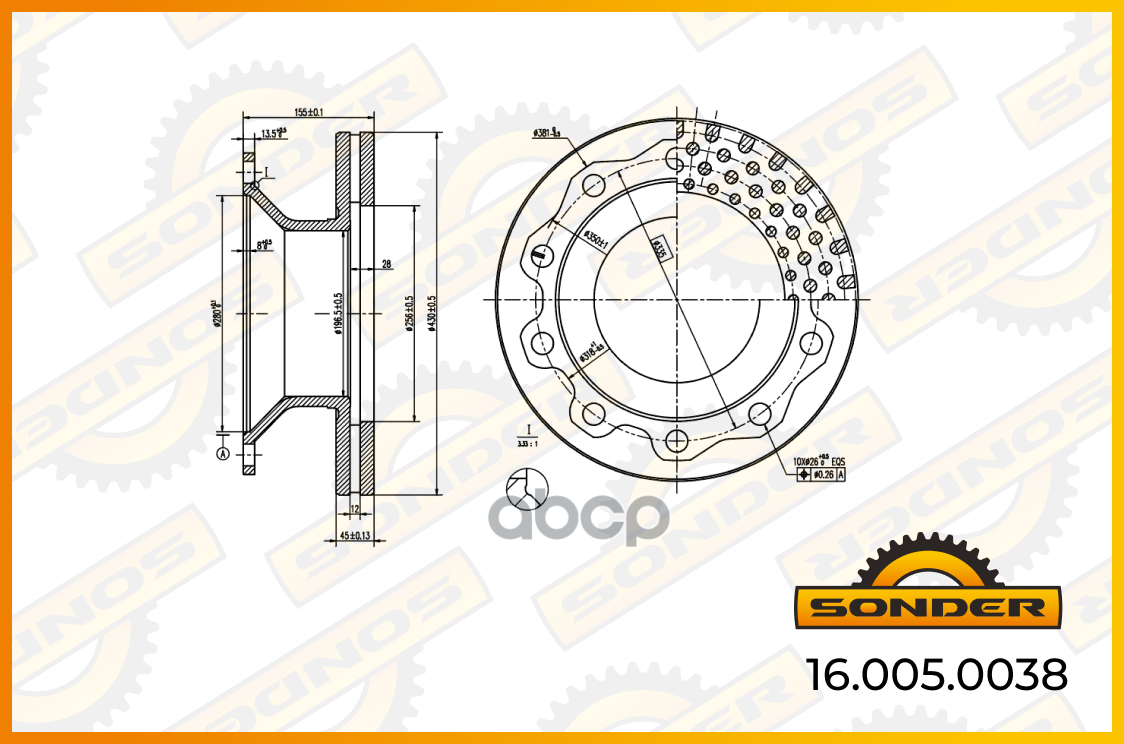 Диск тормозной 430мм GIGANT SONDER арт. 160050038