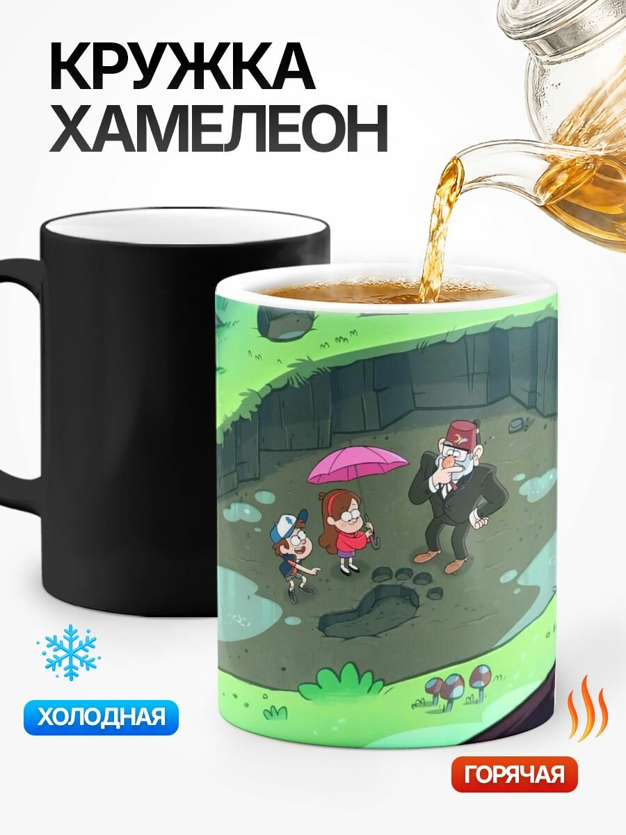 Кружка хамелеон детская Гравити Фолз, Gravity Falls