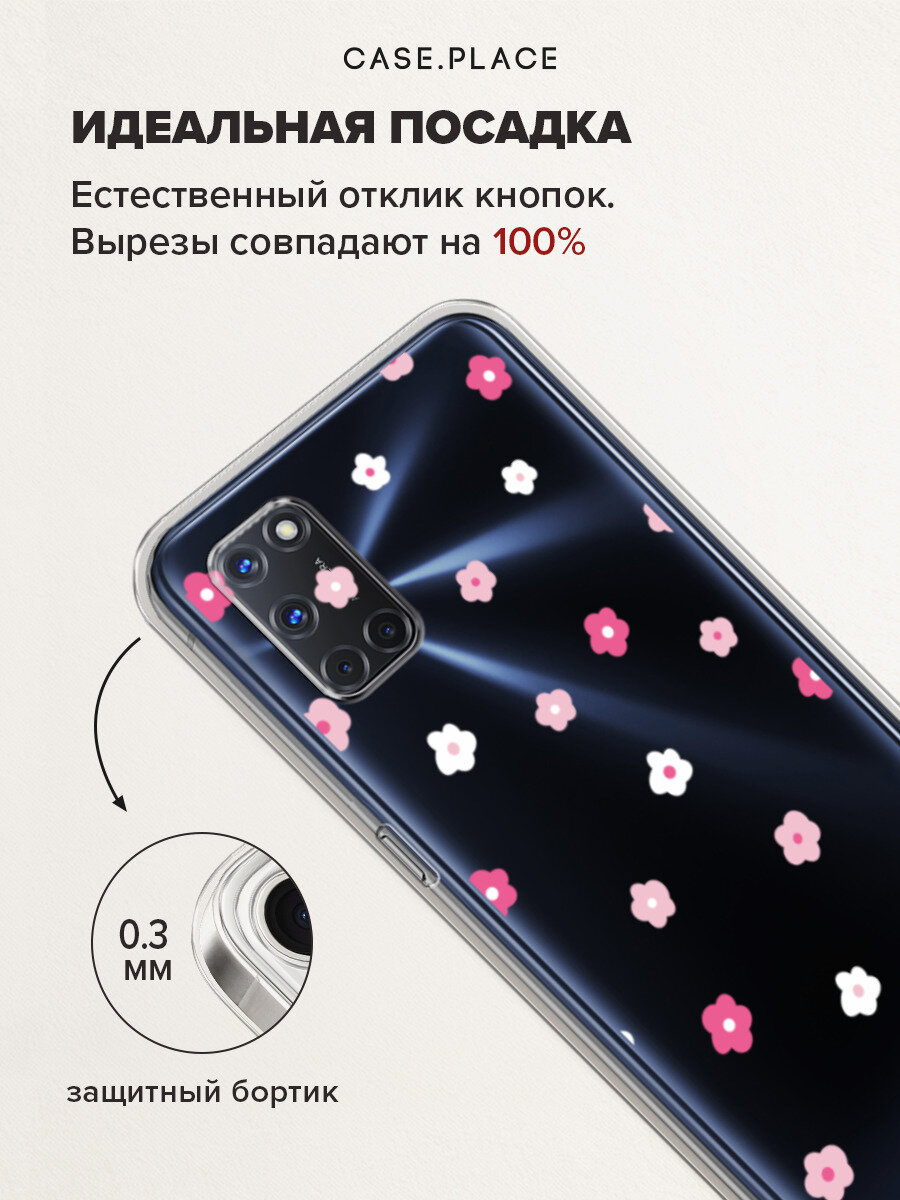 Чехол на Oppo A52/A72 / Оппо A52/A72 с принтом "Весенние цветочки рисунок", прозрачный — фото 1