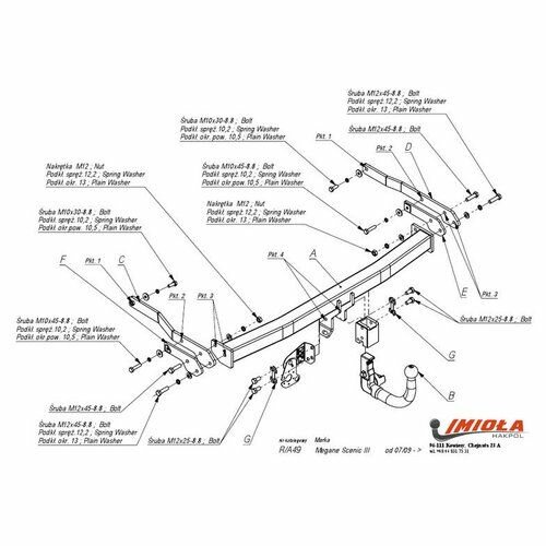 Фаркоп dodge (nitro) IMIOLA ra49