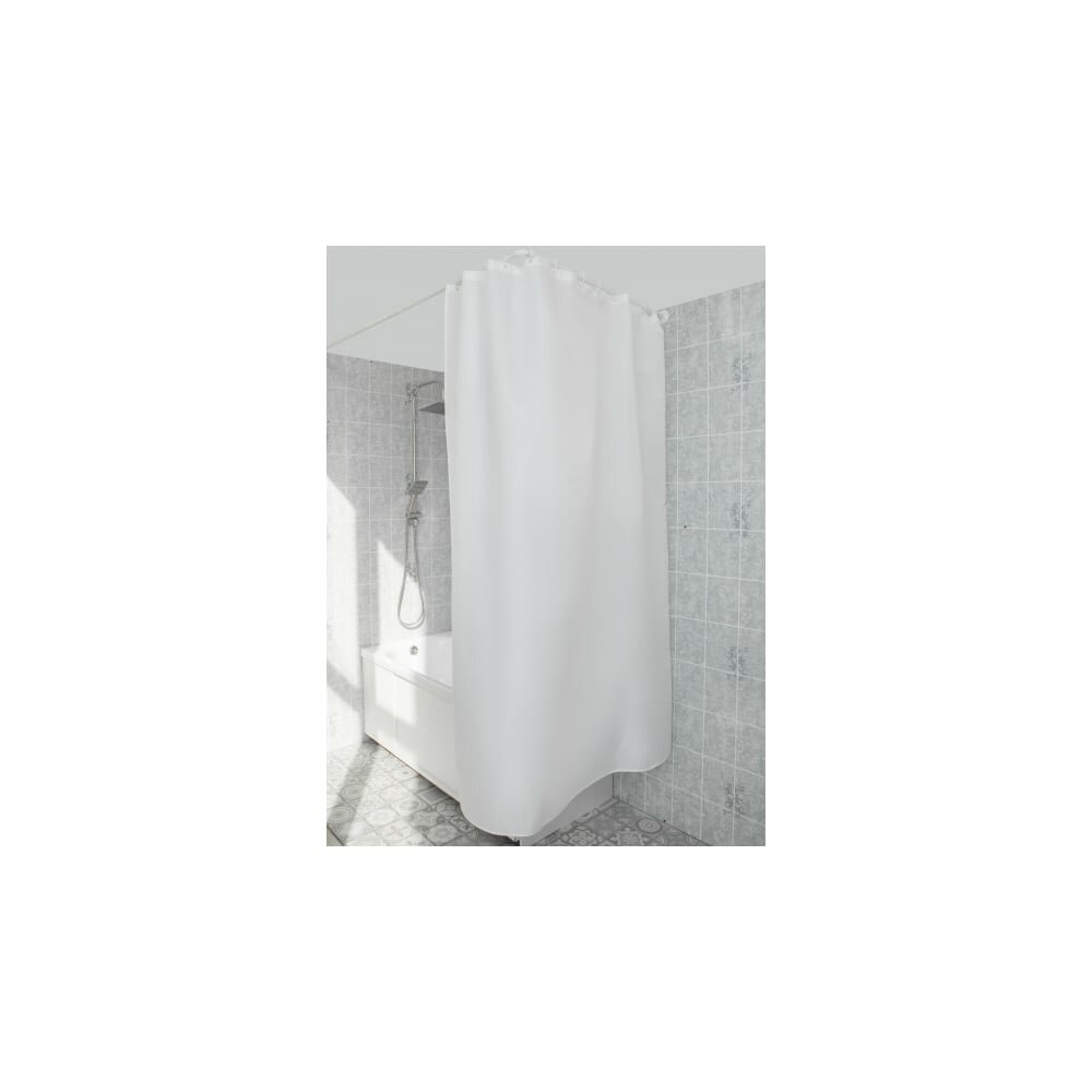 Штора для ванной с утяжелителем PRIMANOVA PREMIUM 180x200, PLE, белый DR-60056 — фото 1