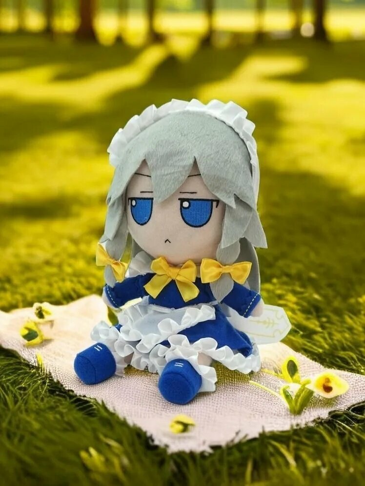 Аниме Мягкие Игрушки TouHou Project Fumo Izayoi Sakuya / Сакуя Изаёи Игрушка Антистресс 20 CM