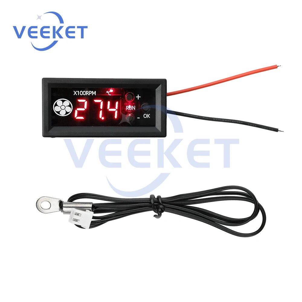 Тахометр цифровой X100RPM, красный, черный провод