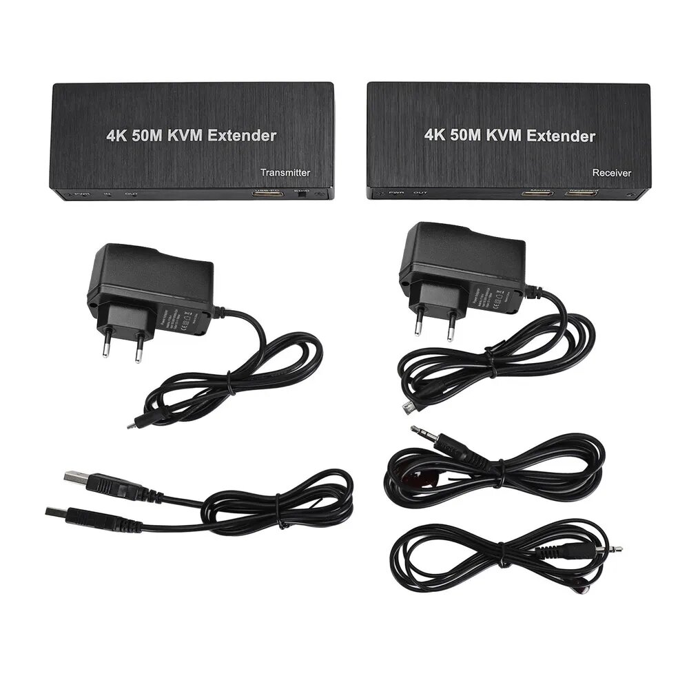 KVM-удлинитель 4K по Cat6 (50м)