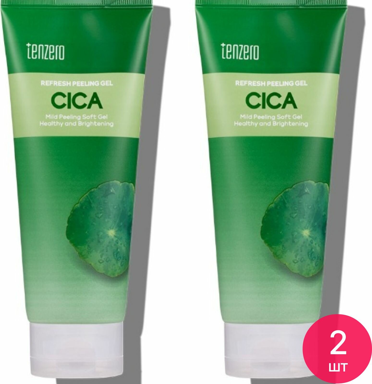 Tenzero / Тензеро Refresh Peeling Gel Cica Пилинг-гель для лица освежающий с экстрактом центеллы азиатской для зрелой, увядающей кожи 180мл / корейская косметика (комплект из 2 шт)