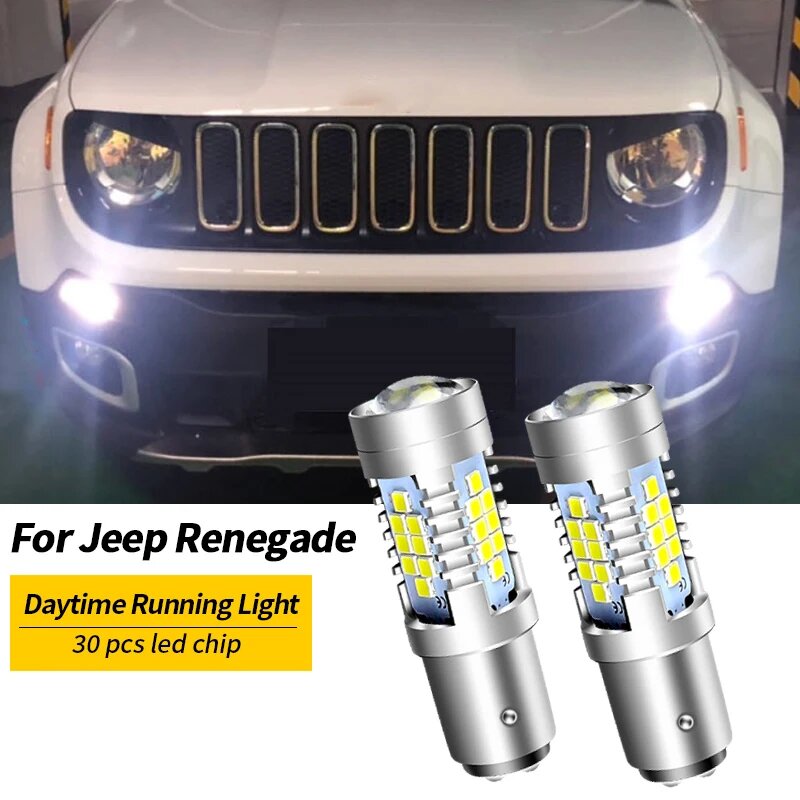 2 шт. светодиодные лампы дневных ходовых огней DRL для 2015-up Jeep Renegade 12v 1157 светодиодные P21/5W BAY15d Canbus 6000K ксеноновые белые