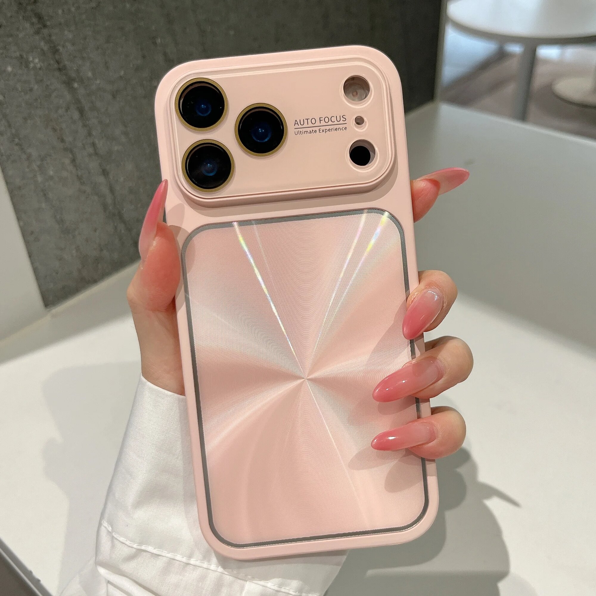 Чехол Для Телефона С Текстурой «Аврора» Для iPhone 17/16/15/14/13 Pro iPhone 15 Pro, Розовый, Pink