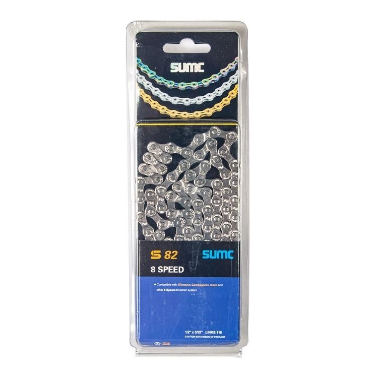 Цепь SUMC - S82 1/2"x3/32", 8 ск,116 звеньев, серебристая, с замком SL566R