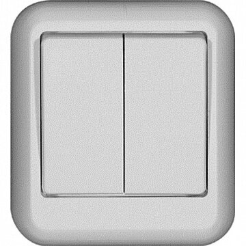 Выключатель 2-клавишный прима, открытый монтаж, белый VA5U-214-B Schneider Electric