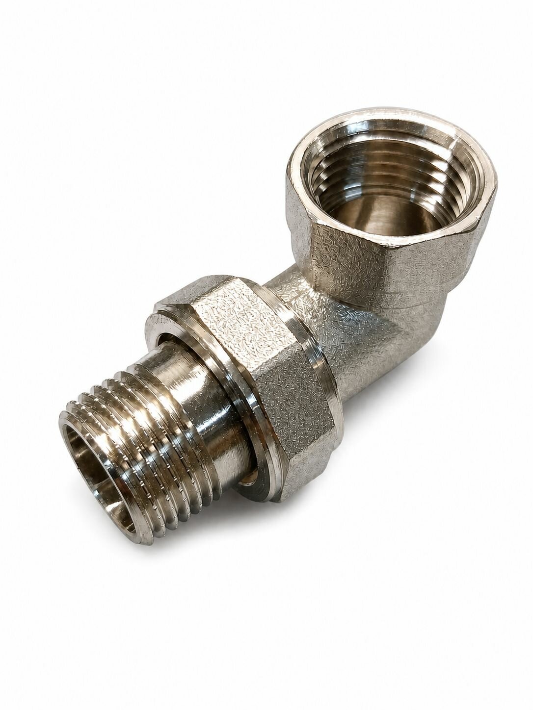 Американка угловая DN15 1/2" латунь никелированная (соединитель)