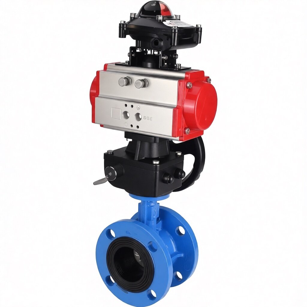 Затвор DN.ru GGG40-GGG40-EPDM-2W-F-H Ду80 Ру16 с пн. приводом DA-105, БКВ LSB-210 и РД HDM-1