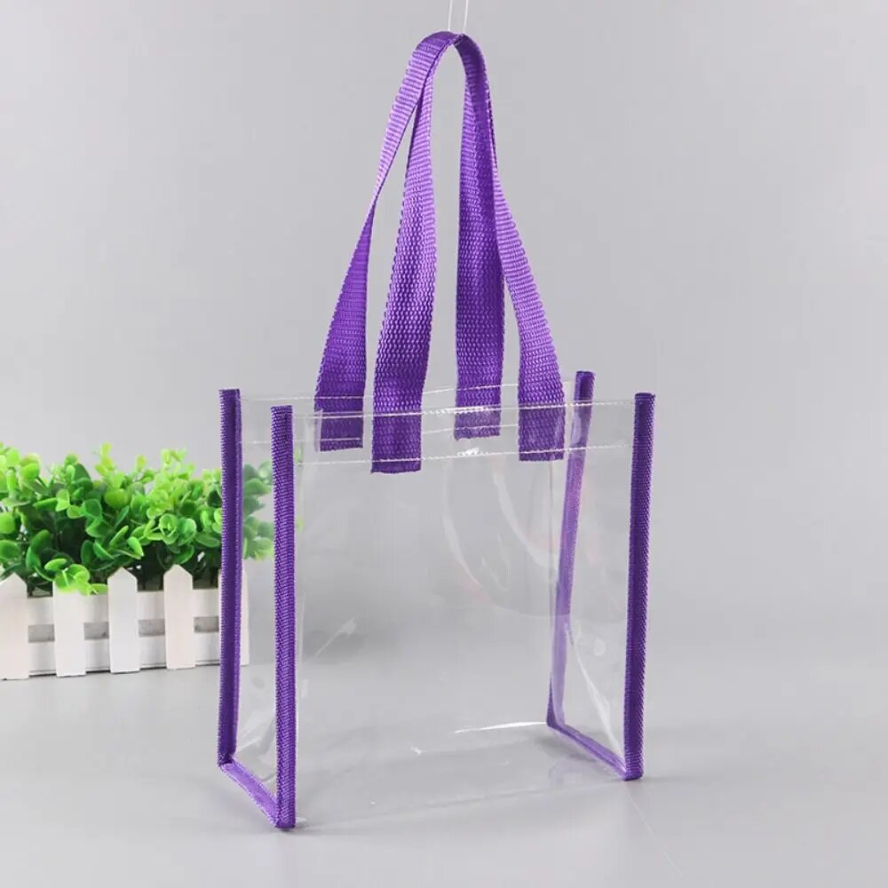 Прозрачная сумка-багет из ПВХ L, purple
