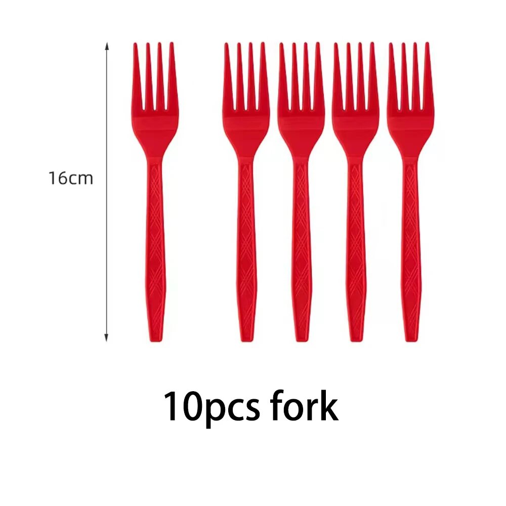 Одноразовые бумажные подносы красные клетчатые 10pcs forks