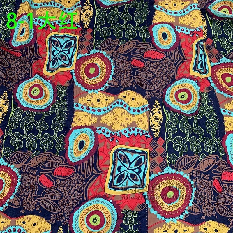 Хлопковая ткань с этническим принтом patchwork algodon 100*145 см Бирюзовый, jyfz006