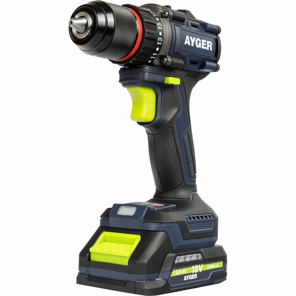 Аккумуляторный бесщеточный шуруповерт AYGER AP20BL2-70