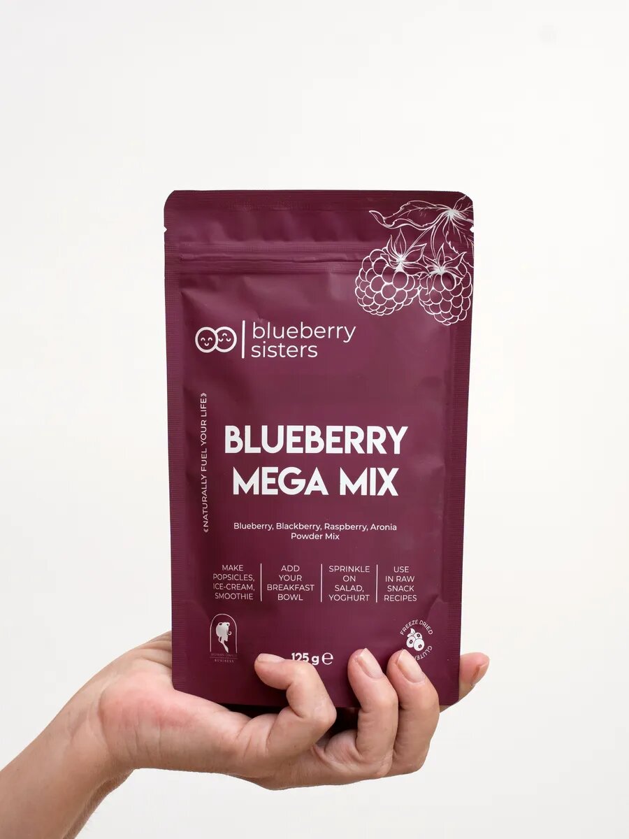 Смесь Blueberry Sisters "Мега", сублимированные ягоды и чиа, 125 гр
