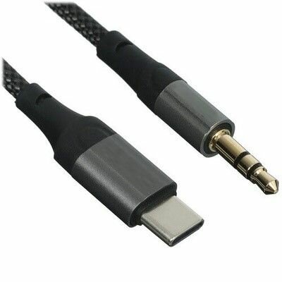 Кабель USB Type-C - jack 3.5 мм черный — фото 1