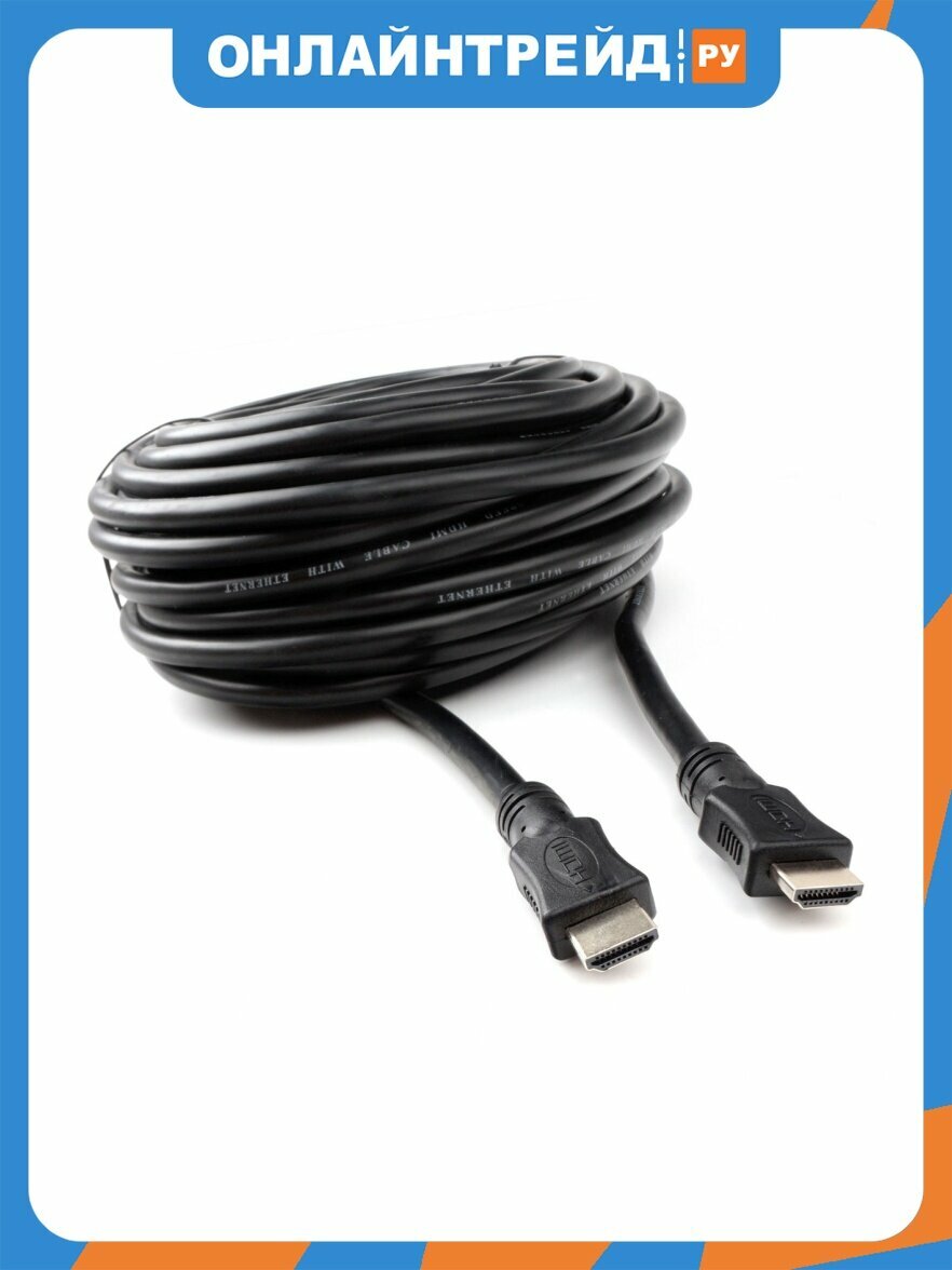 Кабель HDMI Cablexpert , 20м, v2.0, 19M/19M, серия Light, черный, позол. разъемы, экран