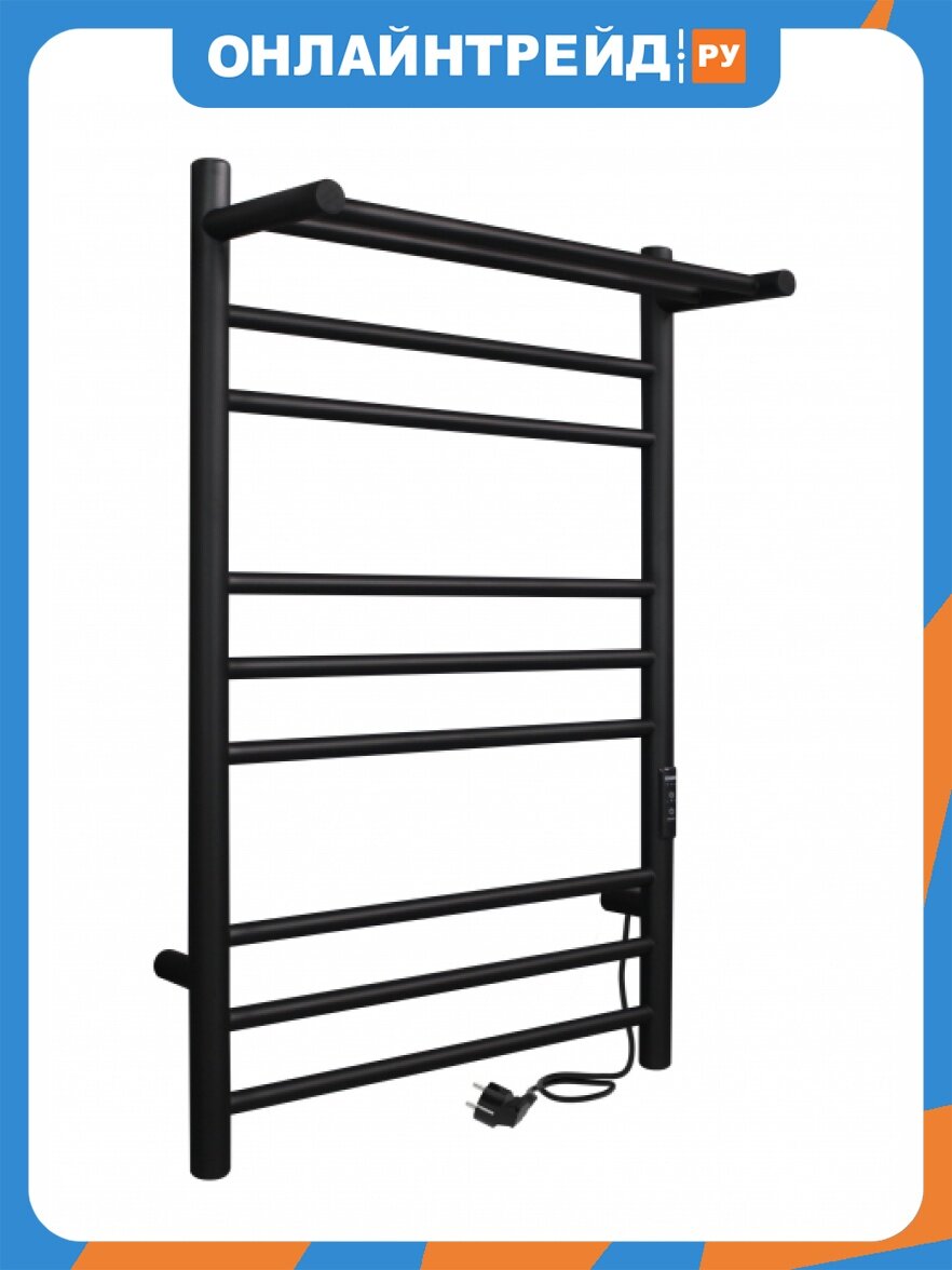 Полотенцесушитель Indigo® Line Trinity с/п (electro) 70/40 (таймер, скр. монтаж, унив. подкл. R/L, Черный Муар) INDIGO