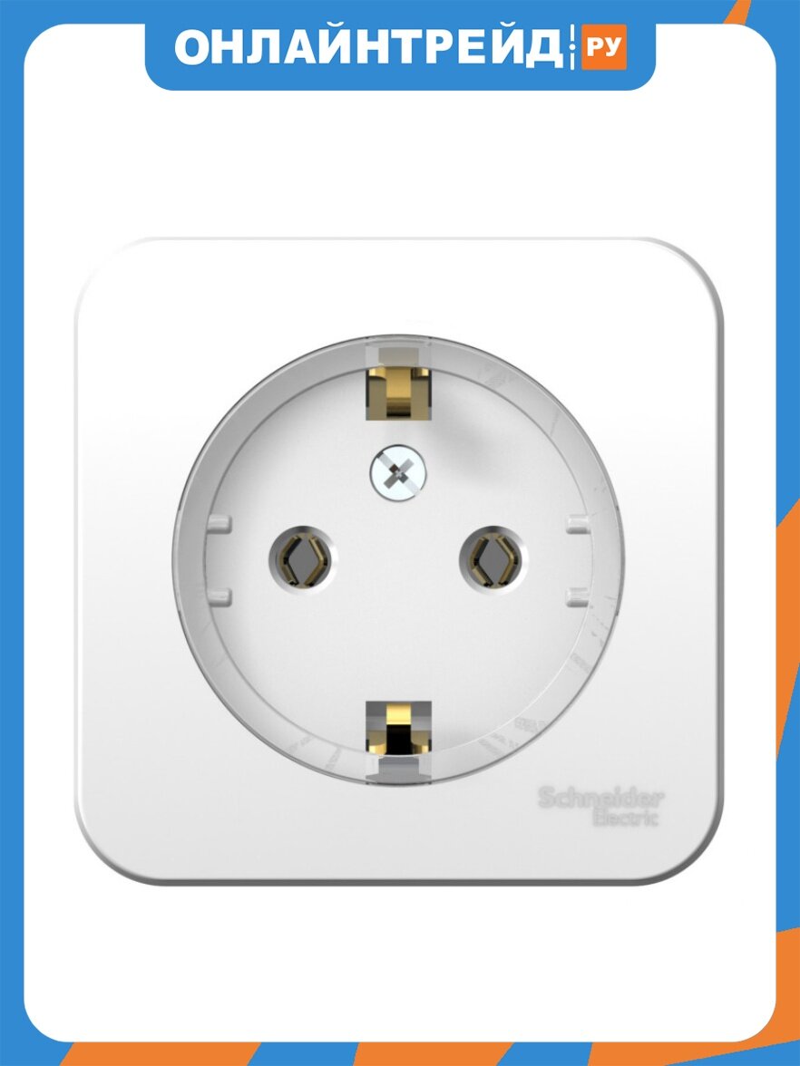 Розетка Systeme Electric (schneider Electric) SCHNEIDER ELECTRIC BLANCA с заземлением, без шторок, (компакт), изол. пл, 16А, 250В, Белый, BLNRA110111