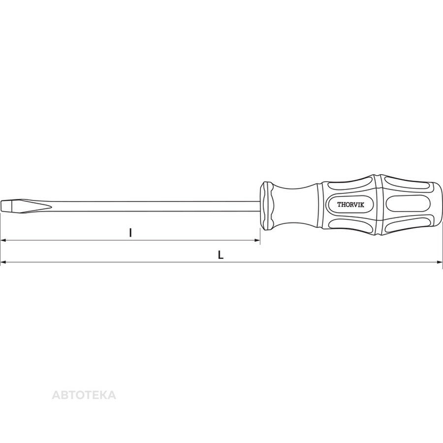 Отвертка шлицевая SL6х100 мм THORVIK SDL6100