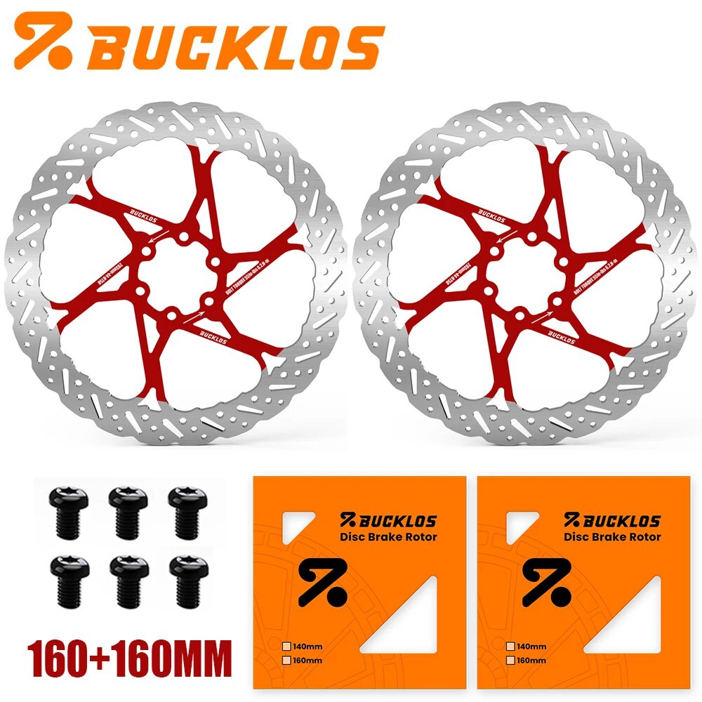 BUCKLOS RT58 Дисковые тормозные диски для велосипедов 140/160/180/203 мм RED-160-160mm