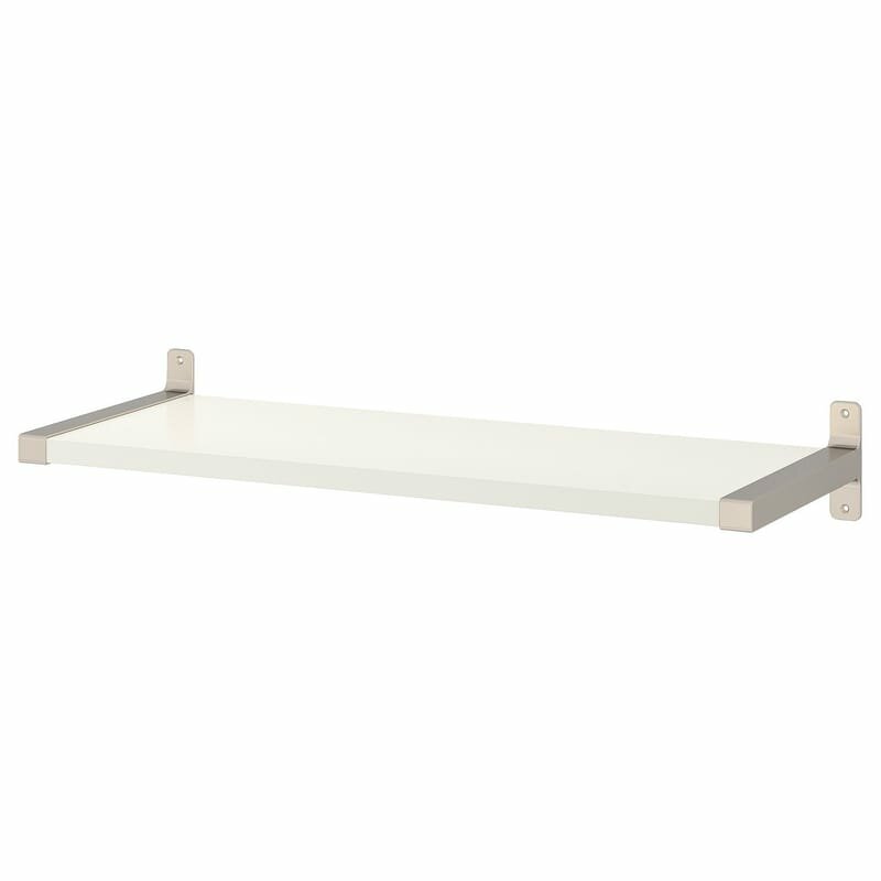 Полка ikea bergshult / granhult, белый / никелированный, 80x30 см, нагрузка до 10 кг 692.908.08