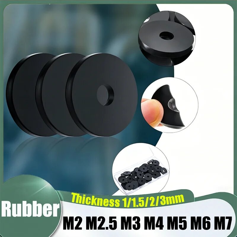 Резиновые плоские шайбы M2 M2.5 M3 M4 M5 M6 M7 2mm, M5x18mm-20Pcs