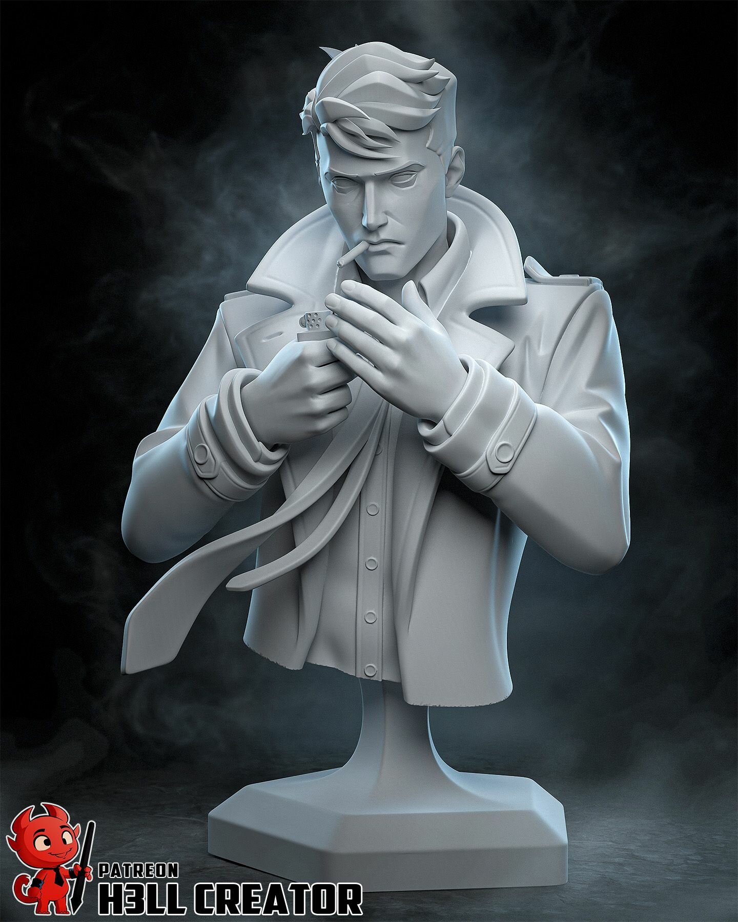 Сборная модель Bust of John Constantine (DC Comics), бюст, 100мм для покраски